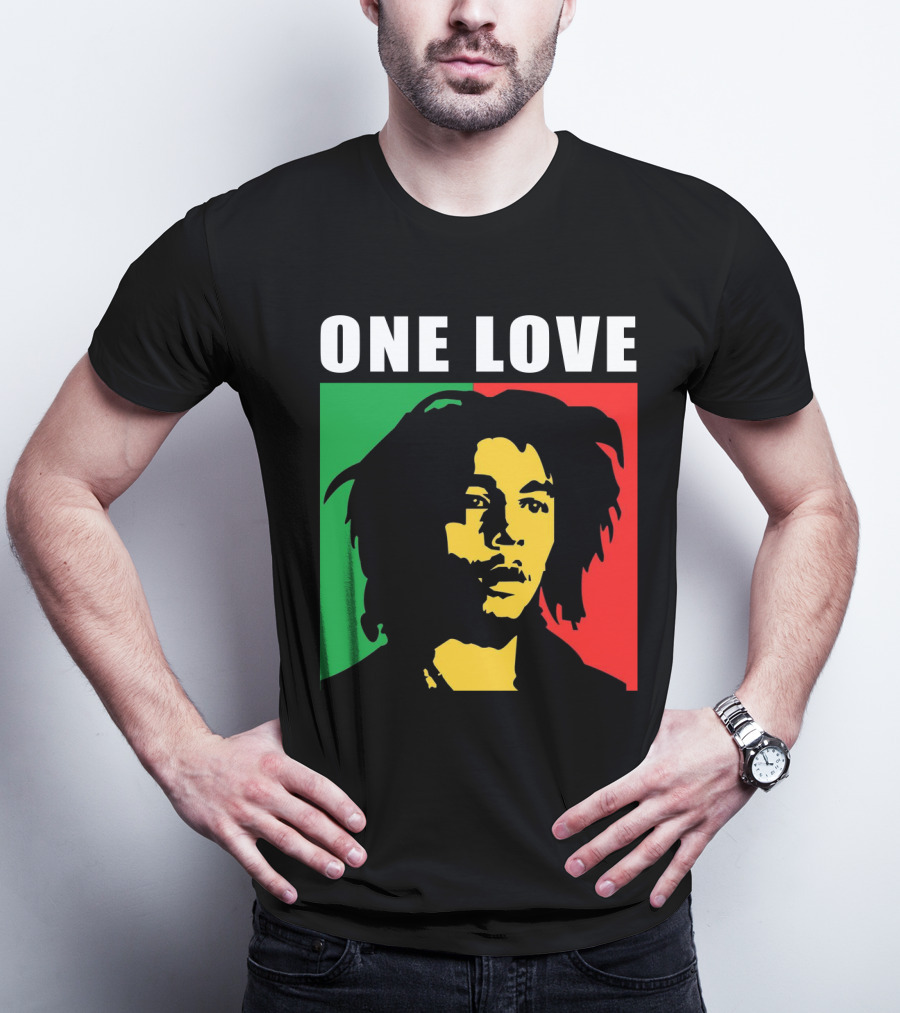 One Love Bob Marley Rasta Colors T-Shirt