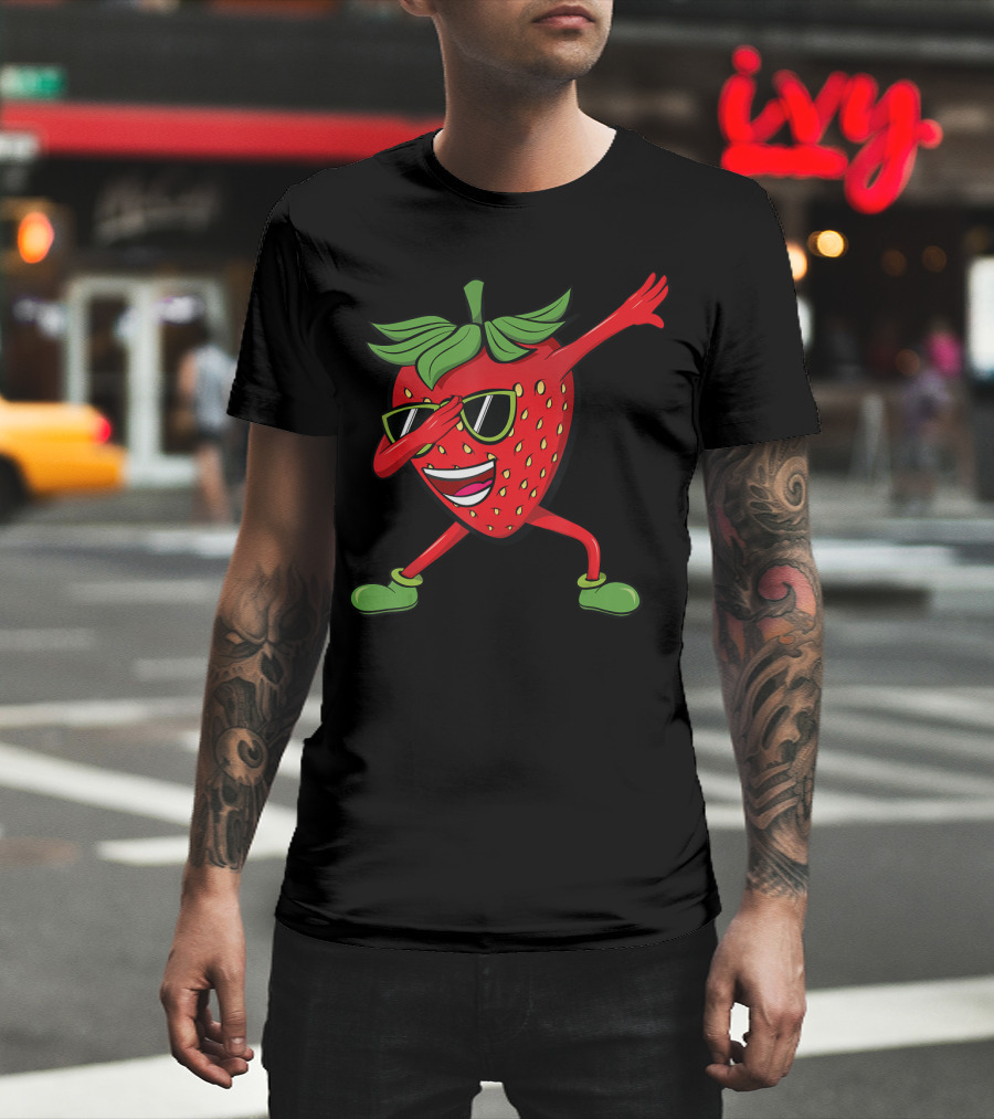 Dabbing Strawberry Dancing Summer Fruit Lover T-Shirt