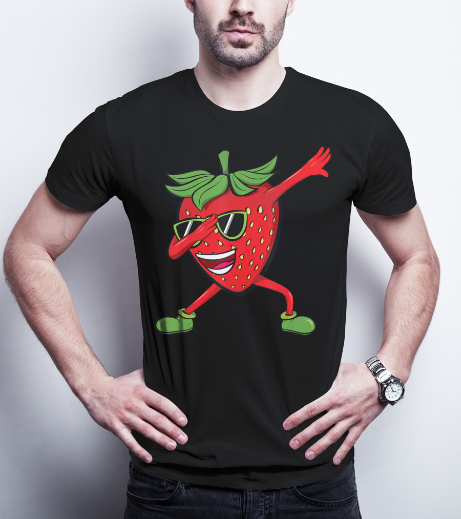 Dabbing Strawberry Dancing Summer Fruit Lover T-Shirt