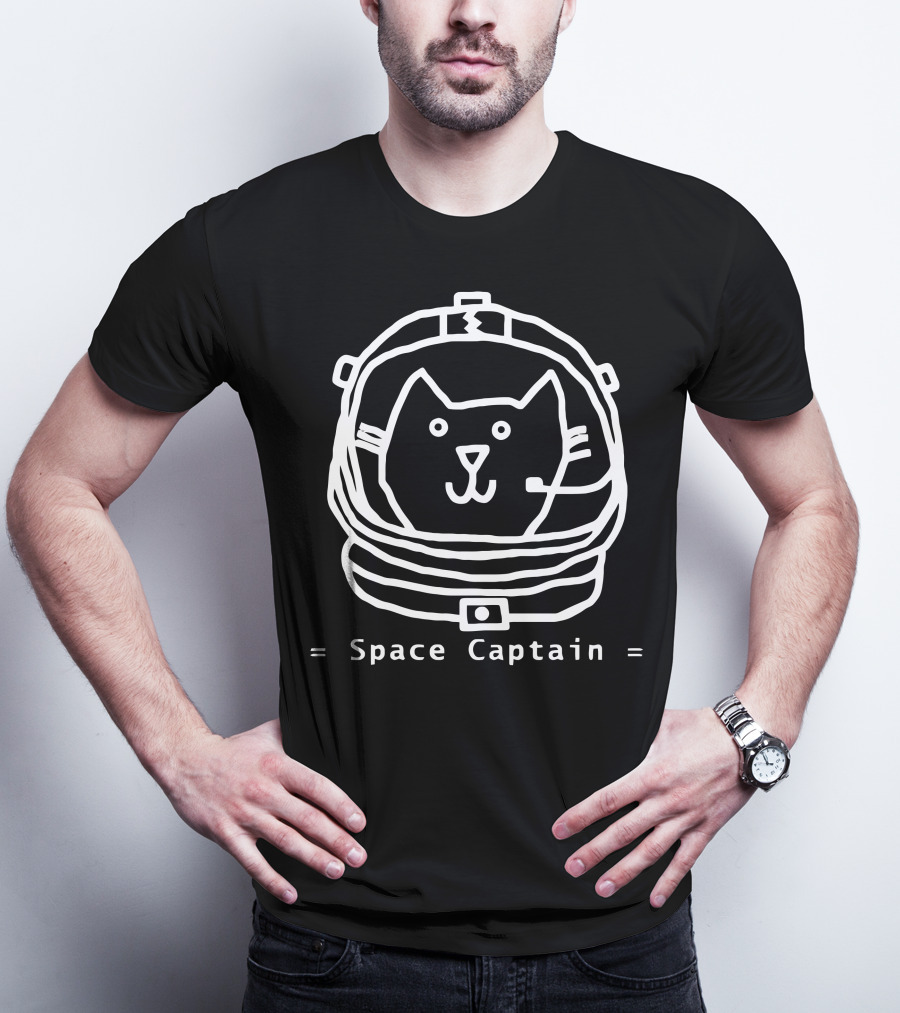 Space Captain Cat In Spacesuit T-Shirt