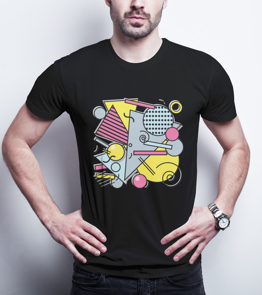 80s Memphis Geometric Abstract Shapes T-Shirt