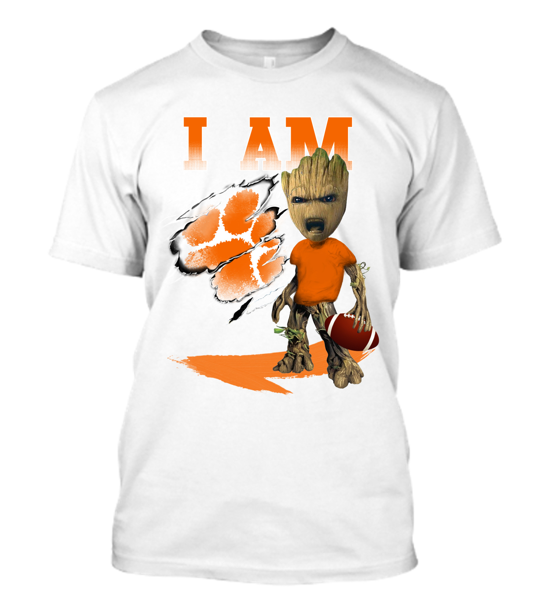 I AM Clemson Tiger Groot Football T-Shirt