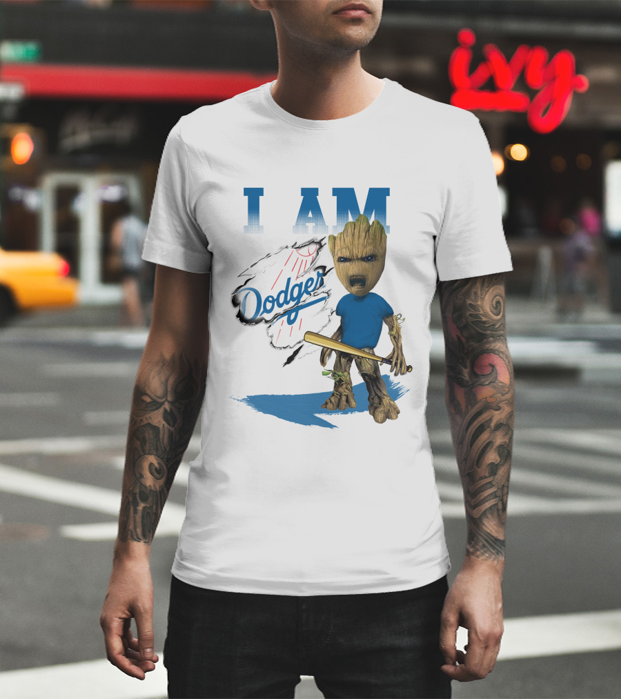 I Am Groot Dodgers Baseball T-Shirt