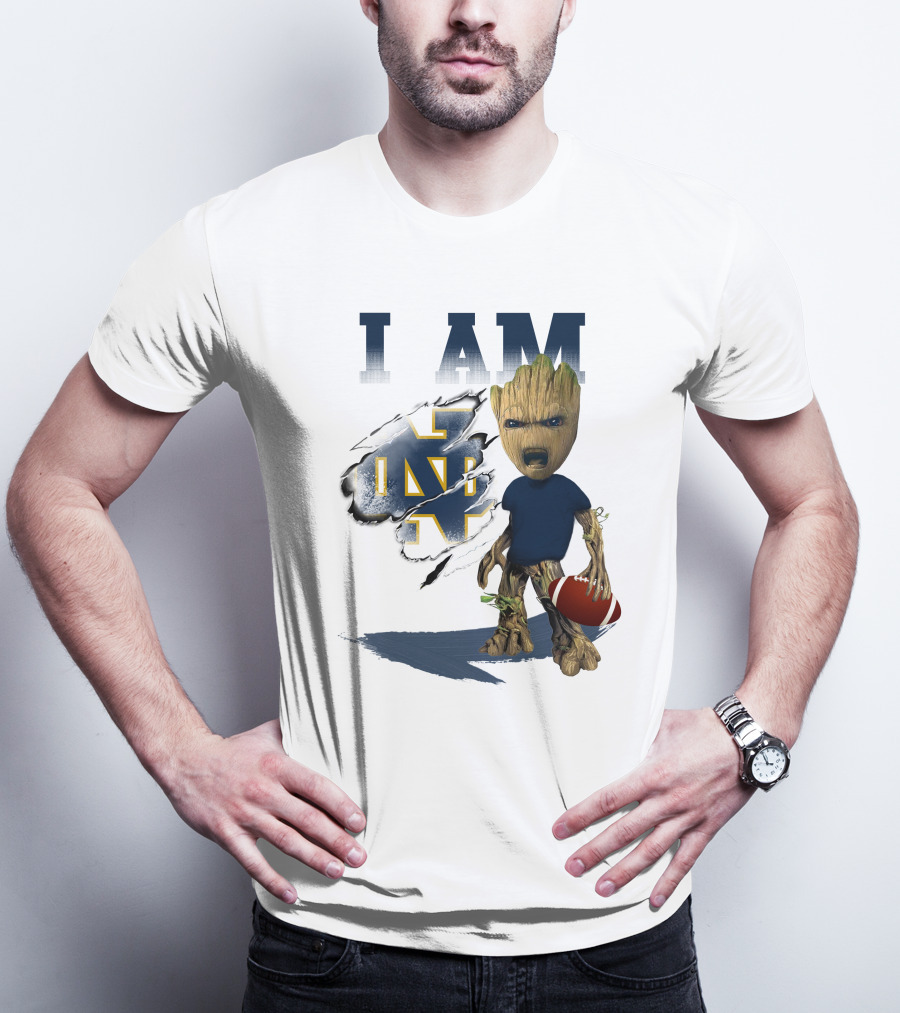 I AM Notre Dame Fighting Irish Groot Football T-Shirt
