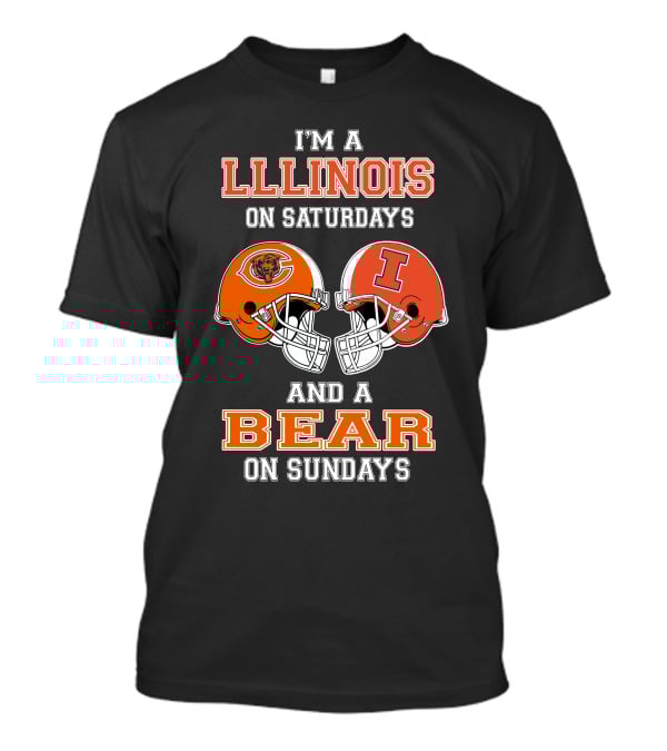 Illinois Saturdays Bears Sundays Football Fan Pride T-Shirt