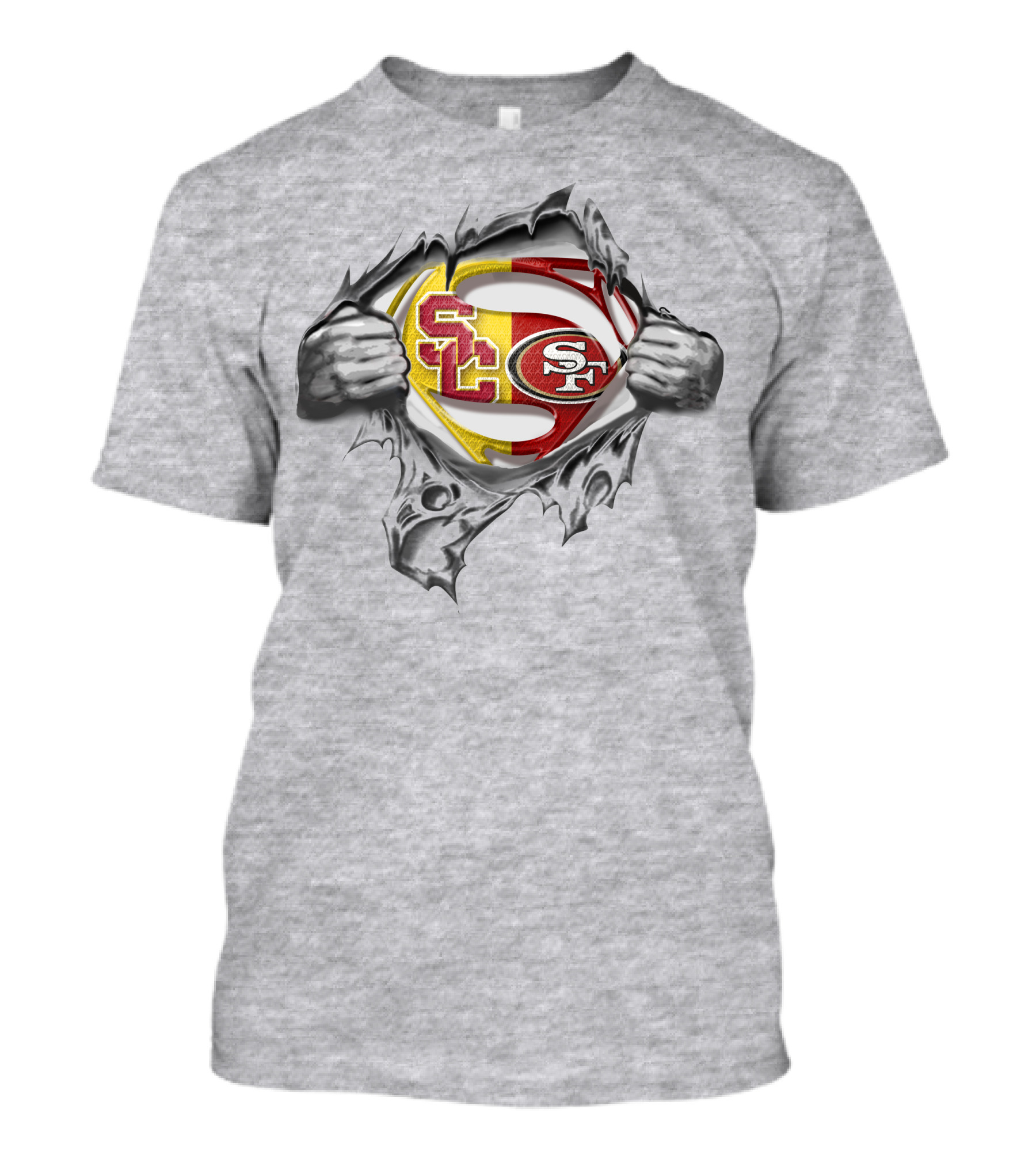 49ers Trojans Superman Logo Fusion T-Shirt