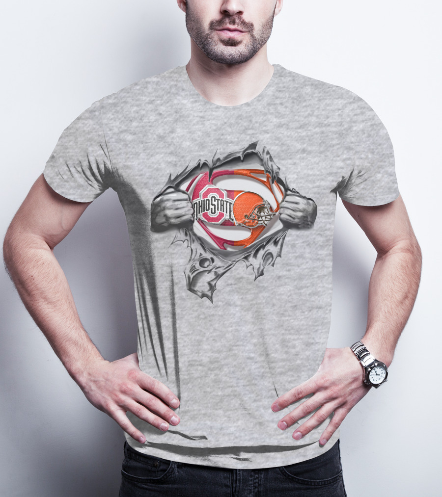 Ohio State Buckeyes Cleveland Browns Superman T-Shirt