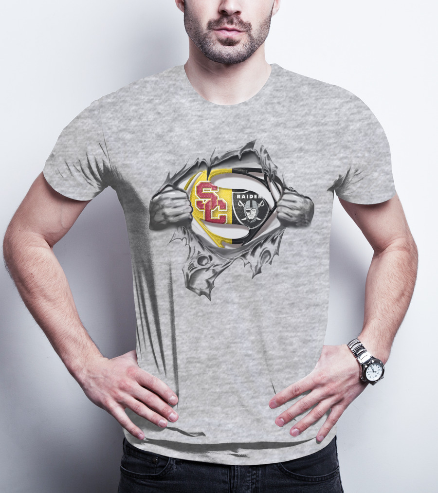 USC Trojans Raiders Superhero Fusion T-Shirt