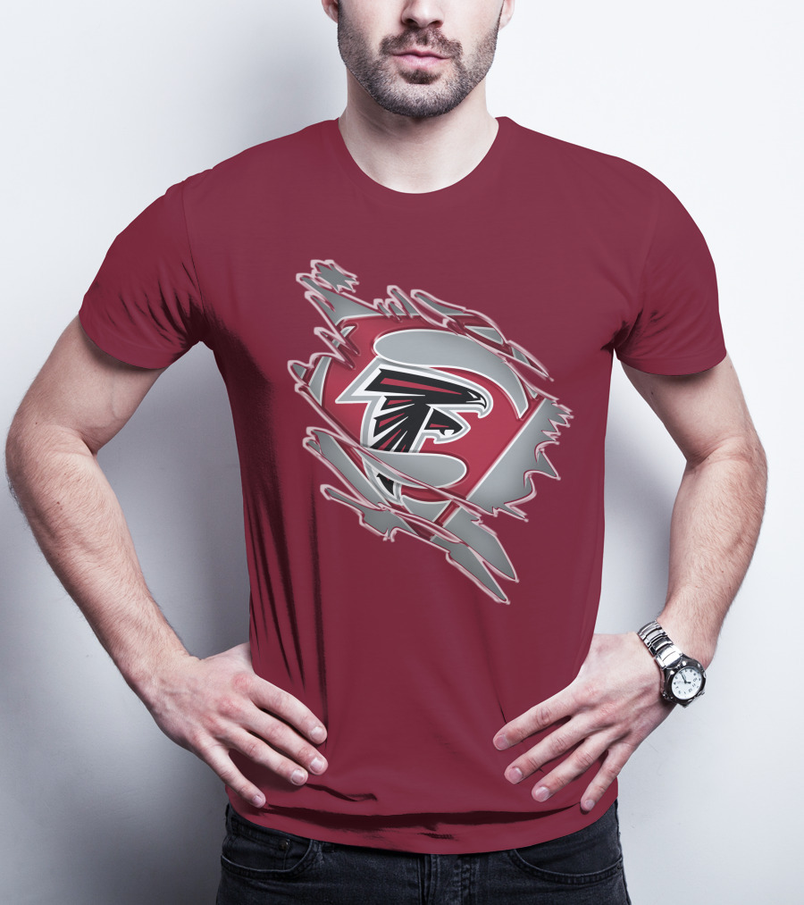 Atlanta Falcons Logo Inside Superman Symbol T-Shirt