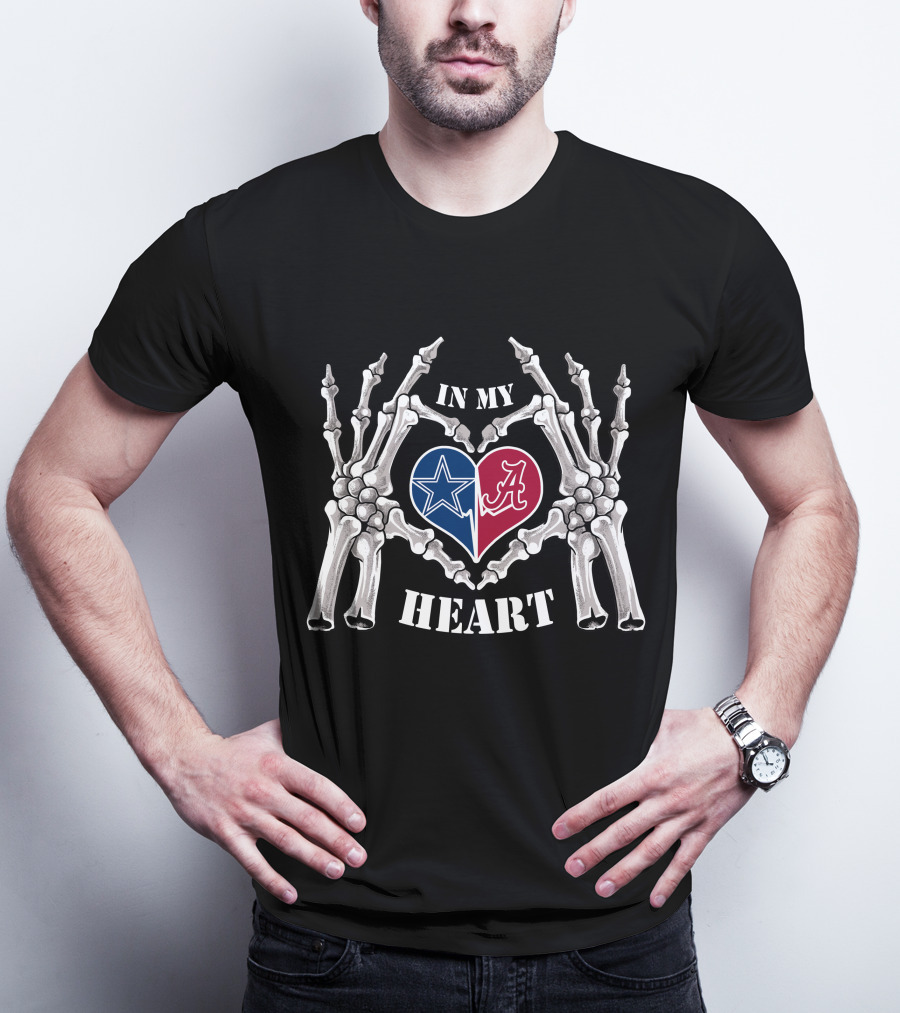 In My Heart Cowboys Alabama Skeleton Hands T-Shirt