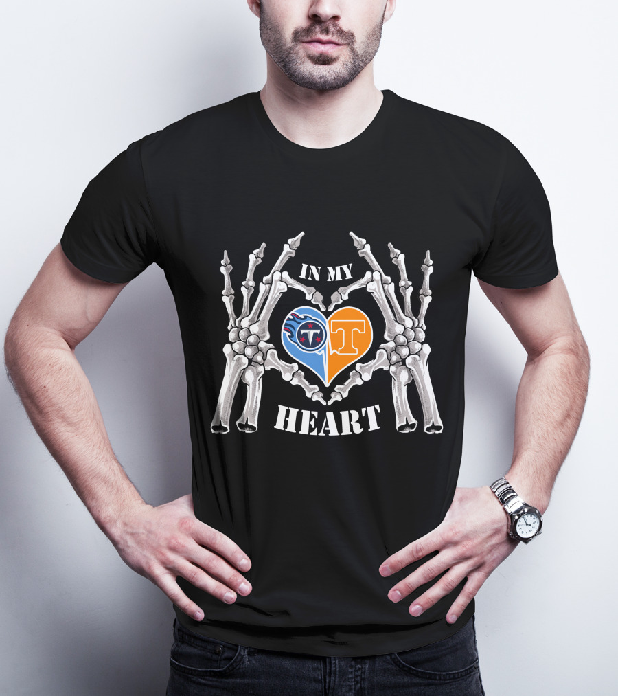 In My Heart Titans T Volunteers Skeleton Hands T-Shirt