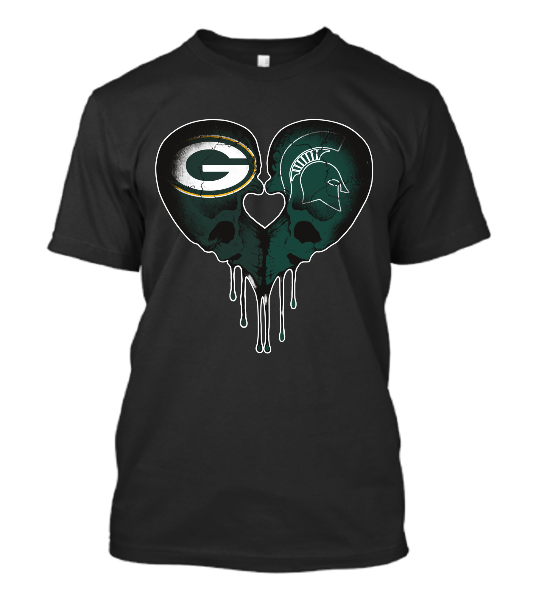 Packers Michigan State Love Heart T-Shirt