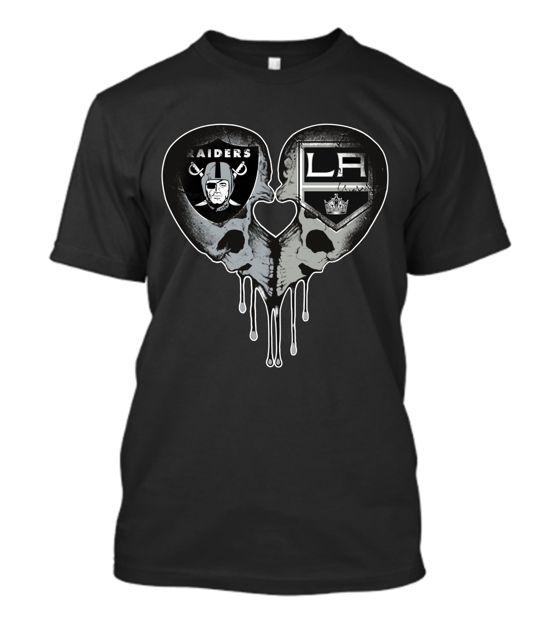 Raiders LA Kings Skull Heart T-Shirt