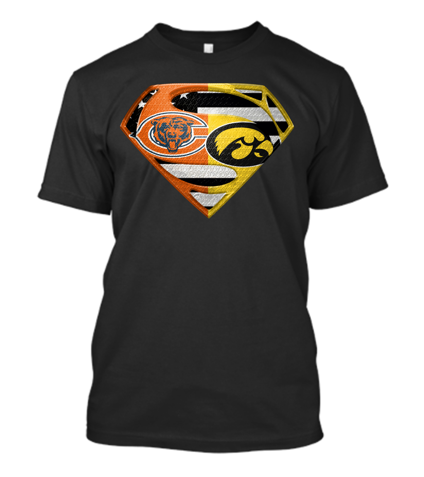 Chicago Bears Iowa Hawkeyes Superman Logo Spm T-Shirt