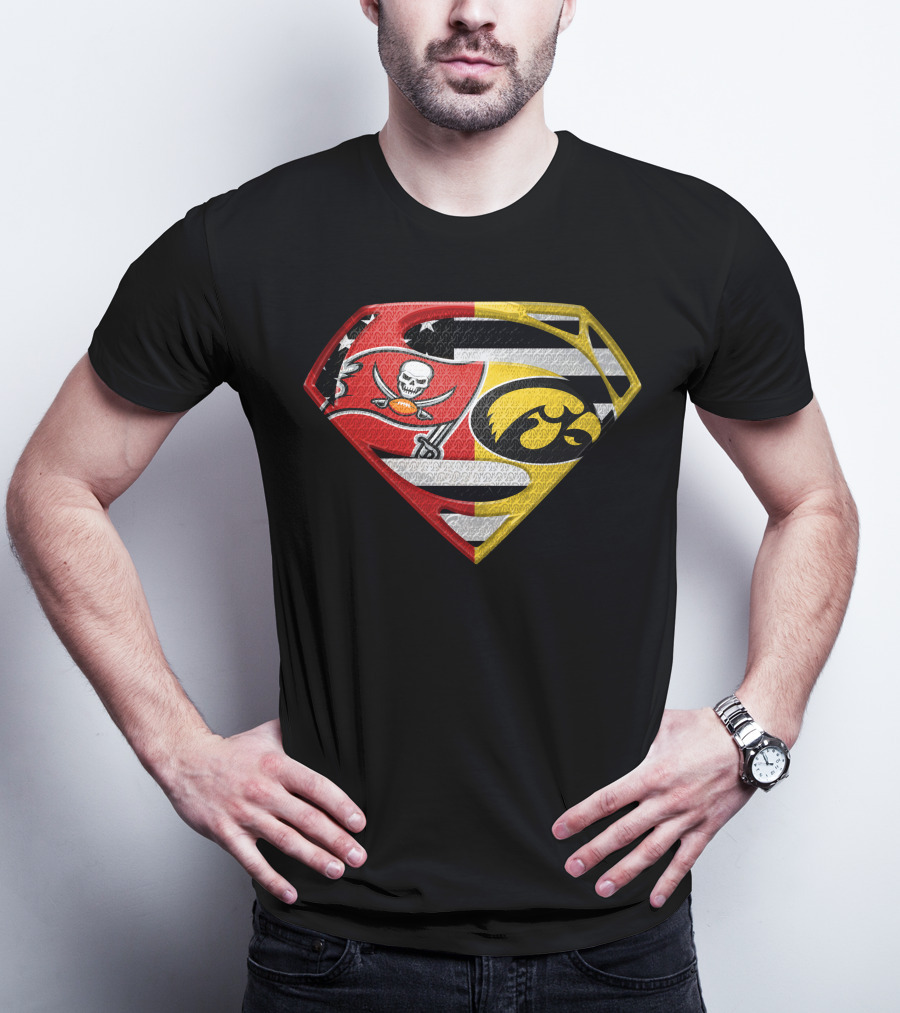 Tampa Bay Buccaneers Iowa Hawkeyes Superman T-Shirt