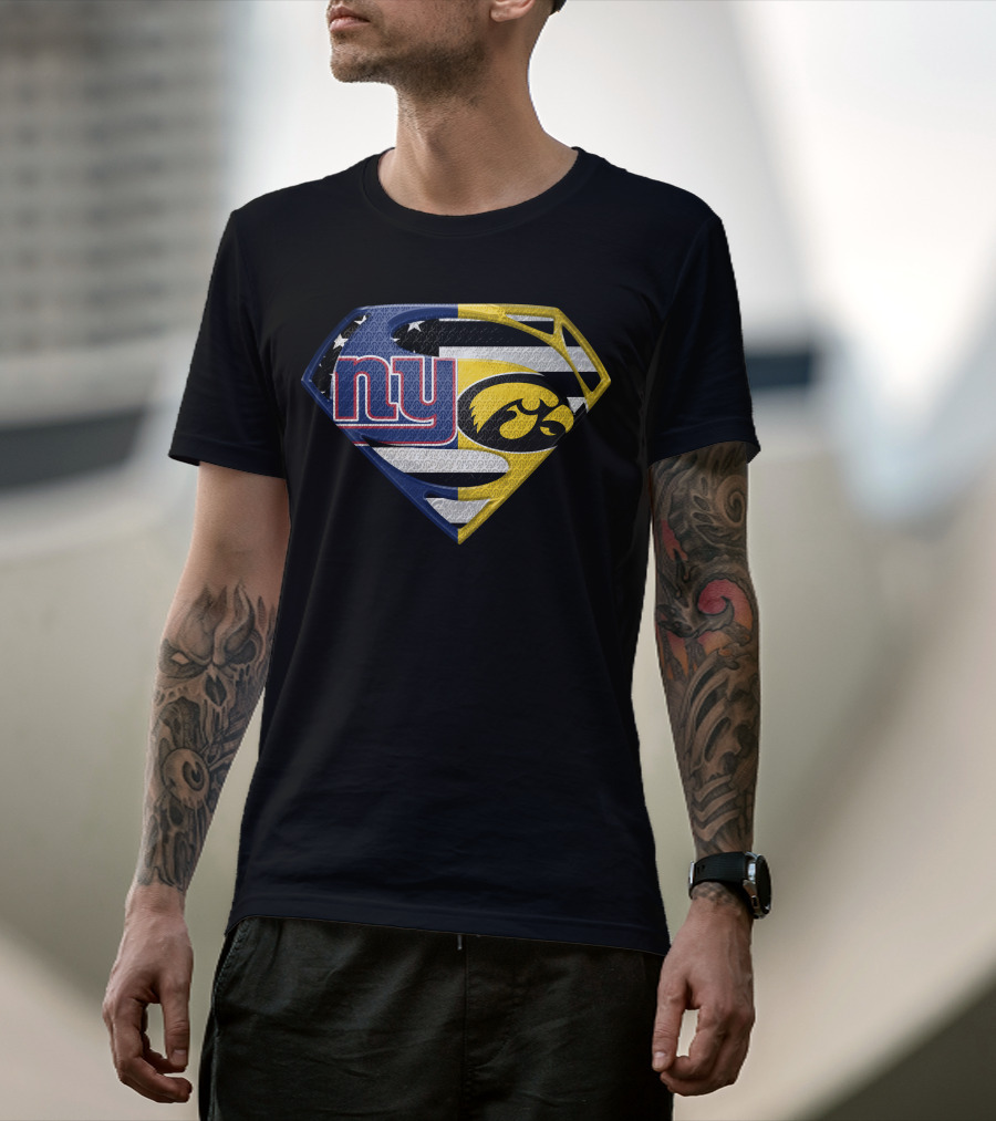 New York Giants Iowa Hawkeyes Superhero T-Shirt