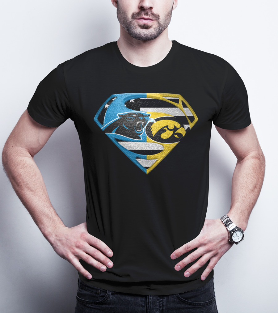 Superman Panthers Hawkeyes Mashup Logo Spm T-Shirt