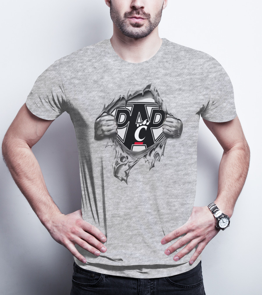 Bearcats Dad Claw Logo Super Hero T-Shirt