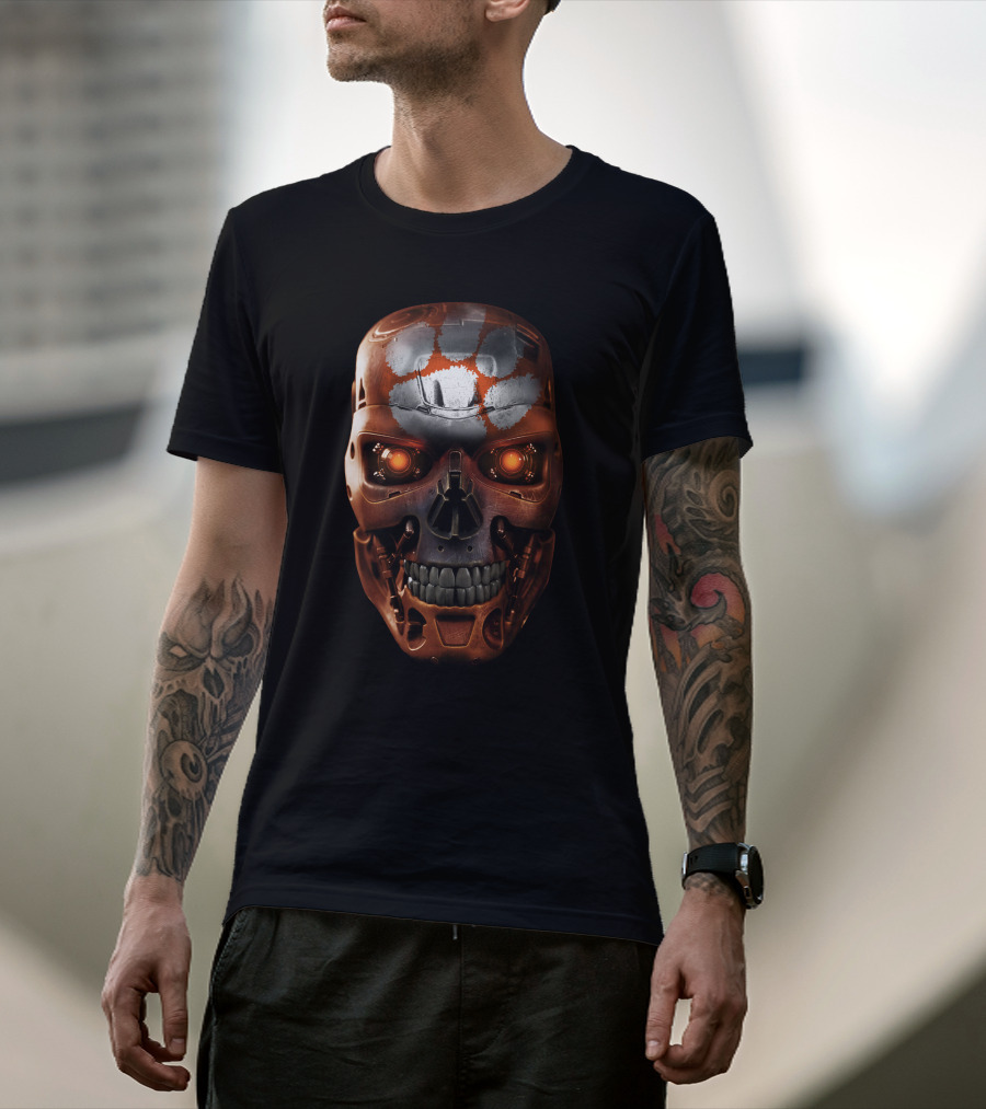 Clemson Tigers Skull Robotic Fusion T-Shirt