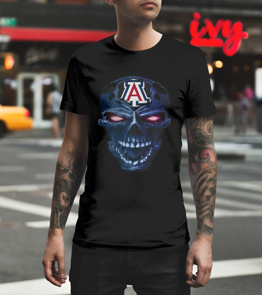 Arizona Wildcats Skull Logo Dark T-Shirt
