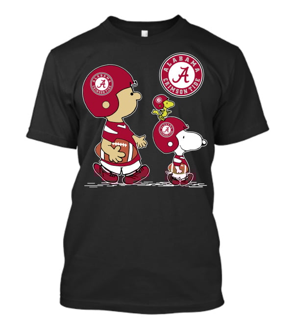 Alabama Crimson Tide Football Peanuts Characters Woodstock And Snoopy T-Shirt