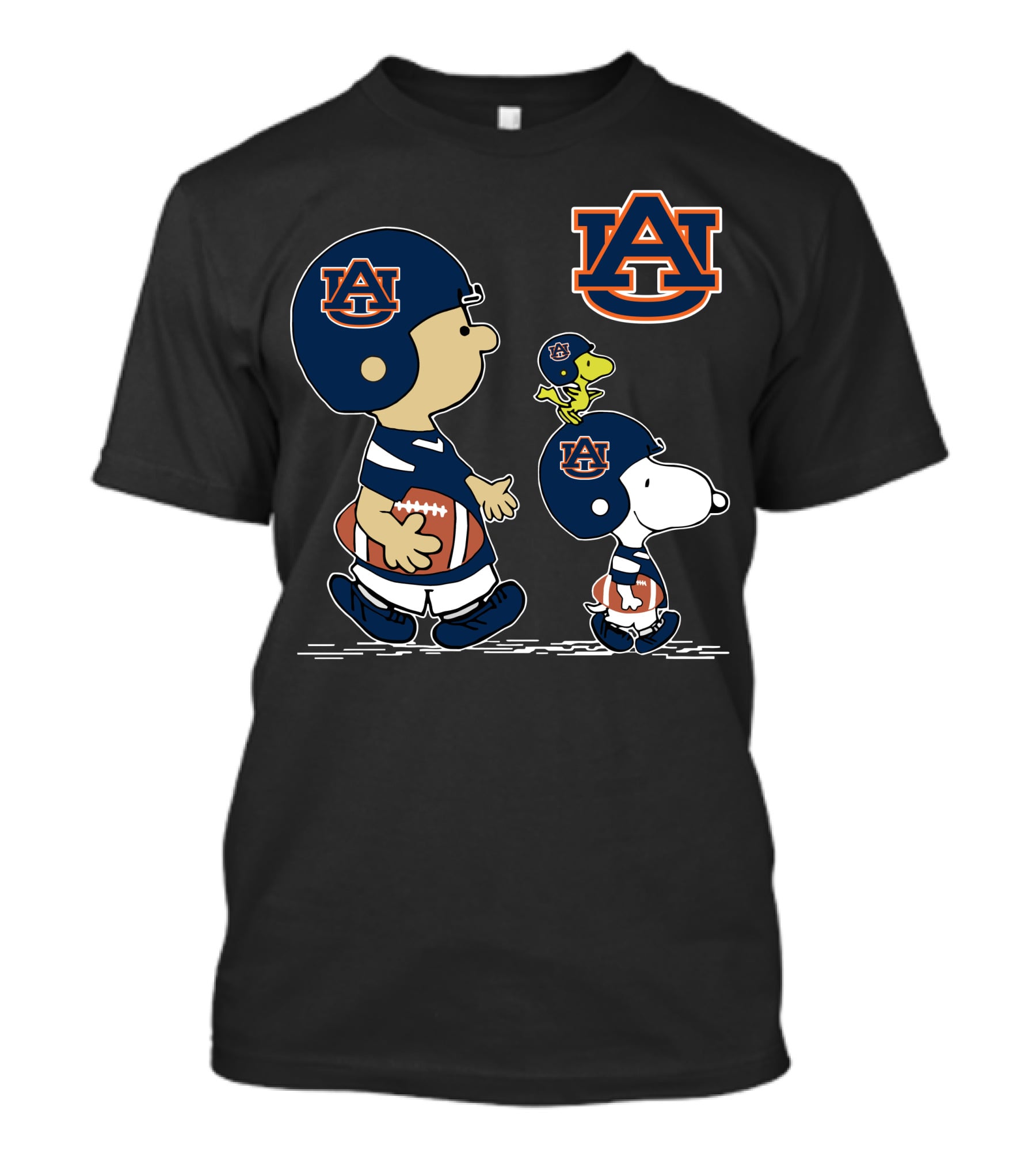 Auburn Tigers Peanuts Characters Football Fan Gear T-Shirt