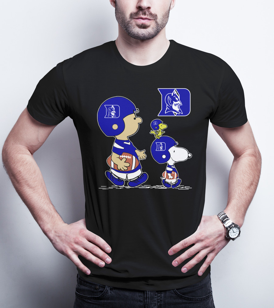 Duke Blue Devils Football Peanuts Characters Team T-Shirt