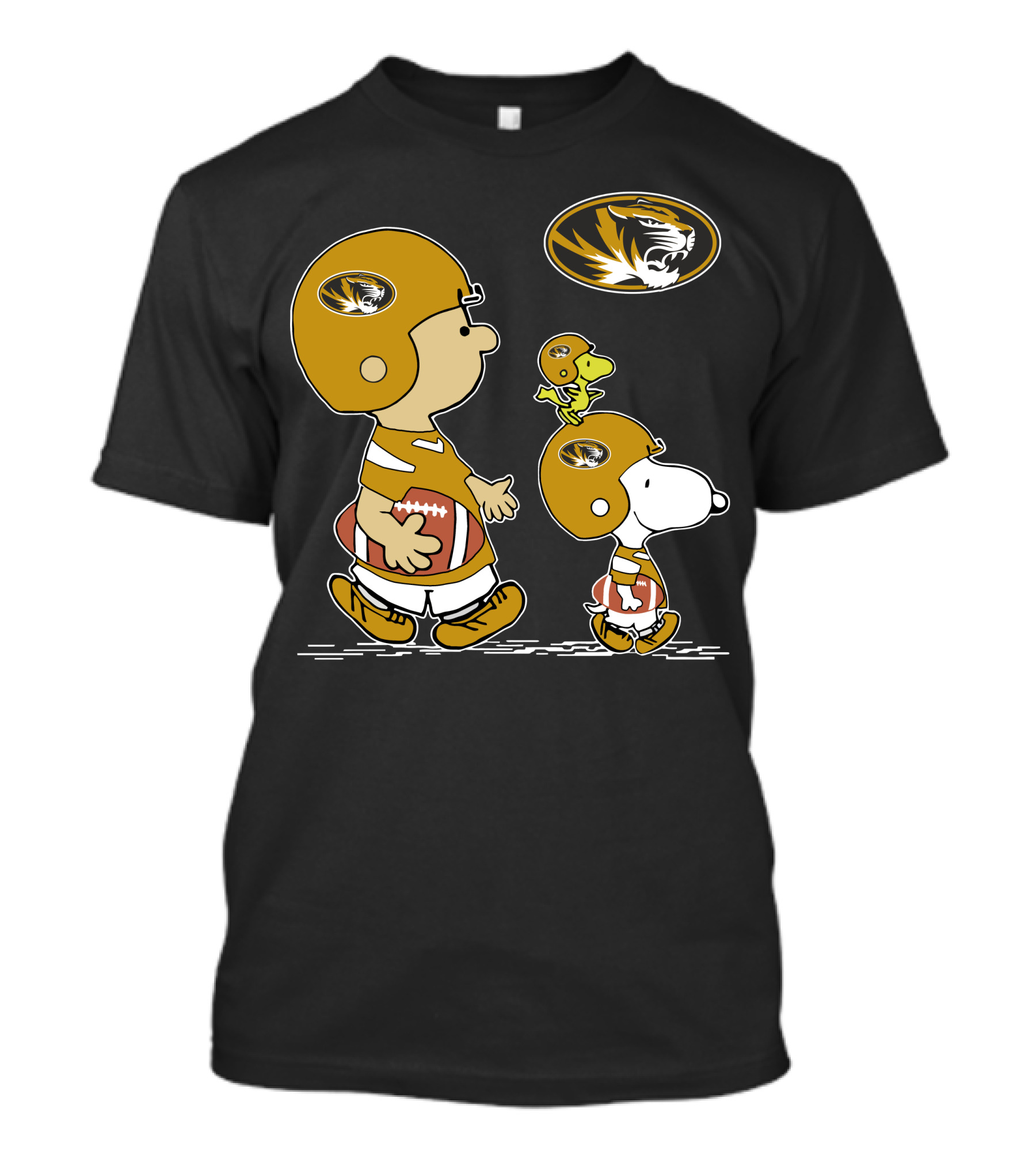 Charlie Brown And Snoopy Missouri Tigers Football Helmet T-Shirt