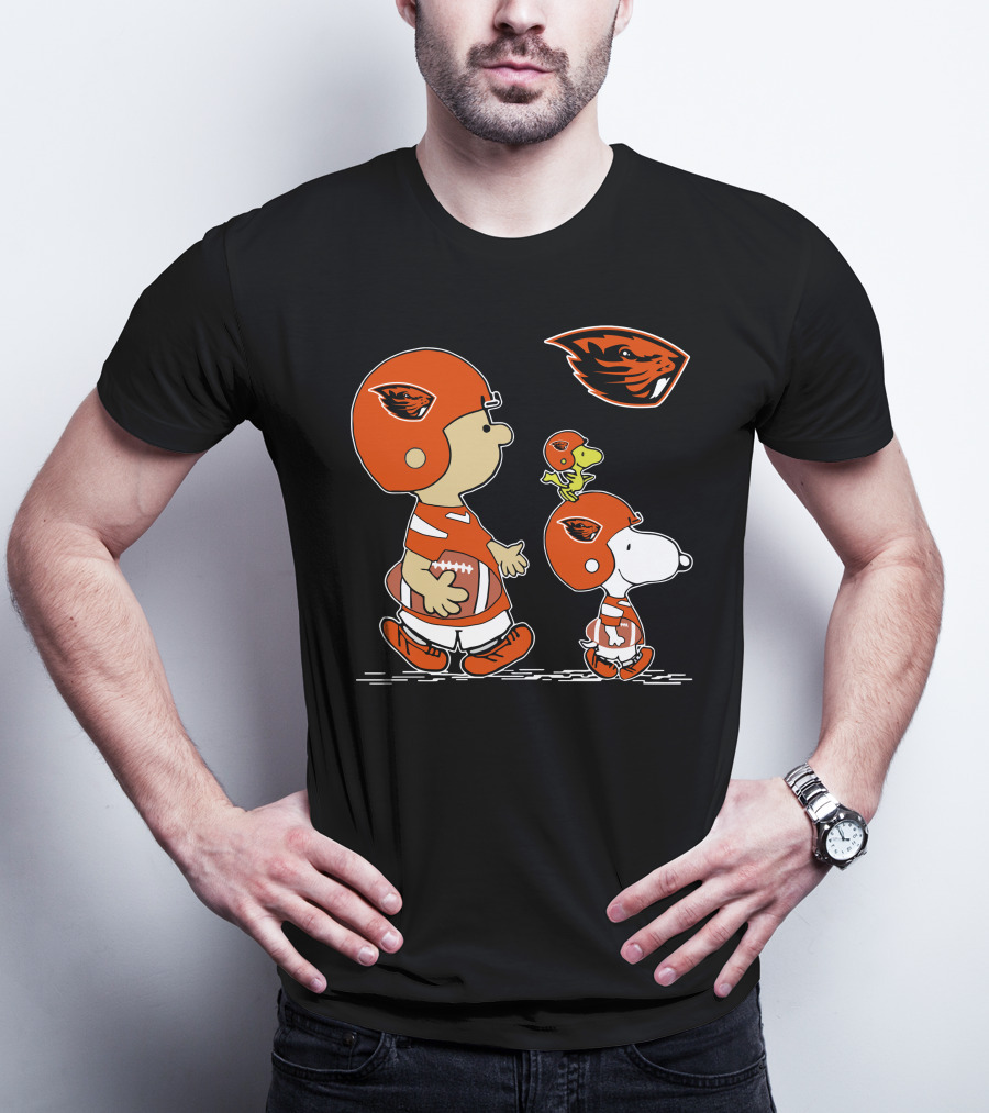 Snoopy And Oregon State Beavers Football Peanuts Characters T-Shirt