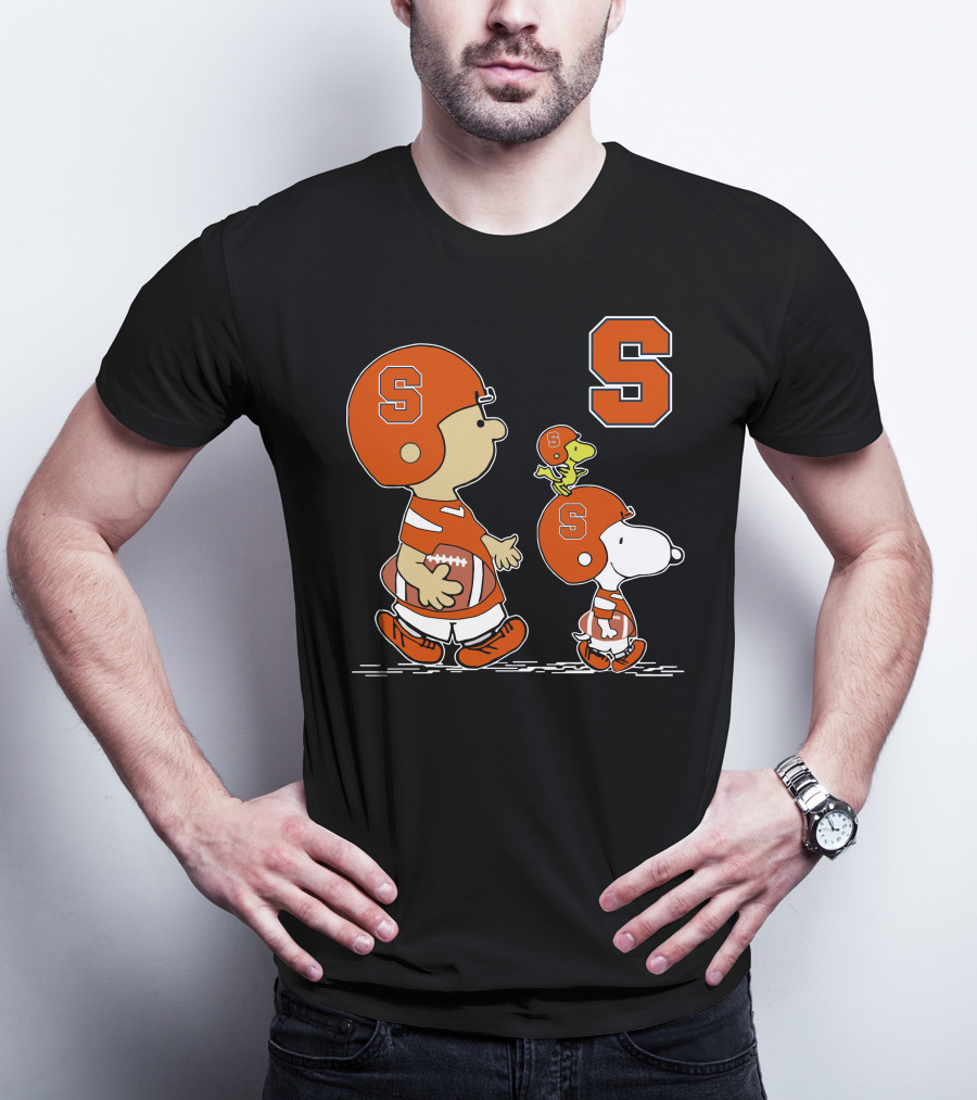 Syracuse Orange Charlie Brown And Snoopy Football T-Shirt