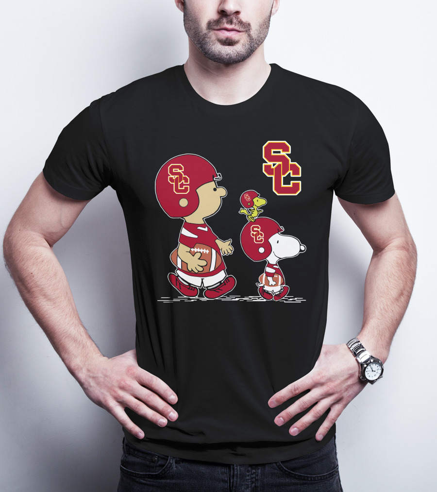 USC Trojans SC Football Characters In Helmets T-Shirt