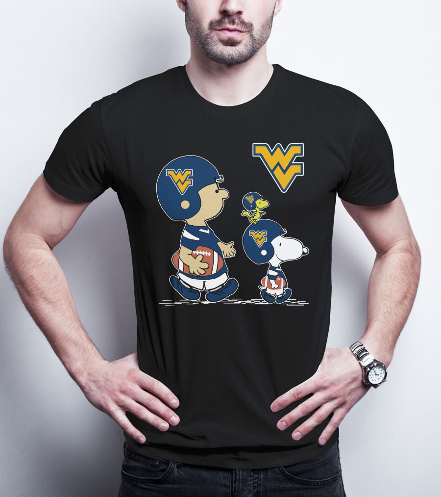 West Virginia Mountaineers Peanuts Football Characters T-Shirt