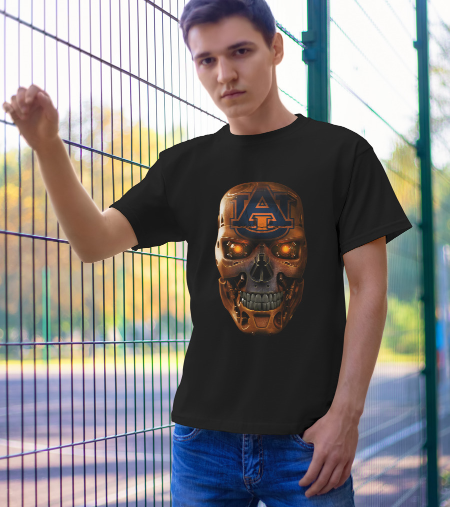 Auburn Tigers Terminator Skull T-Shirt
