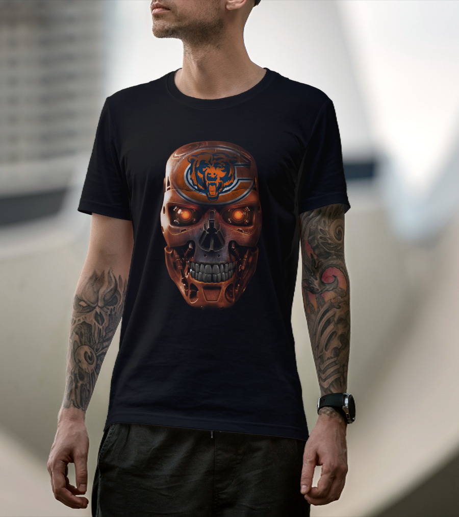 Chicago Bears Skull Terminator T-Shirt