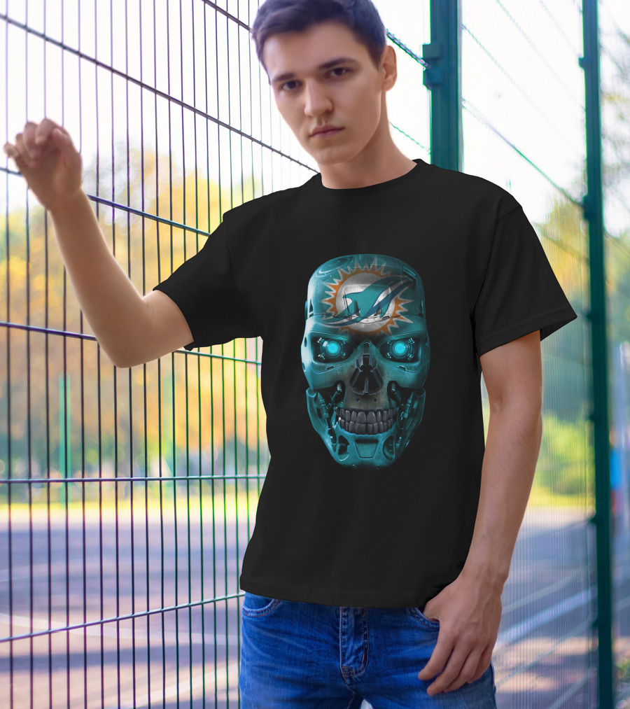 Miami Dolphins Skull Robo T-Shirt