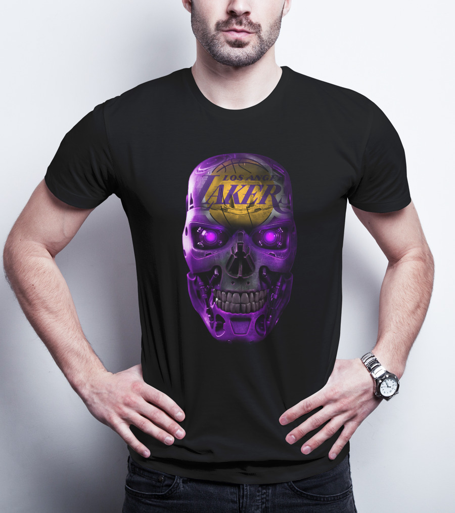 Los Angeles Lakers Purple Skull T-Shirt
