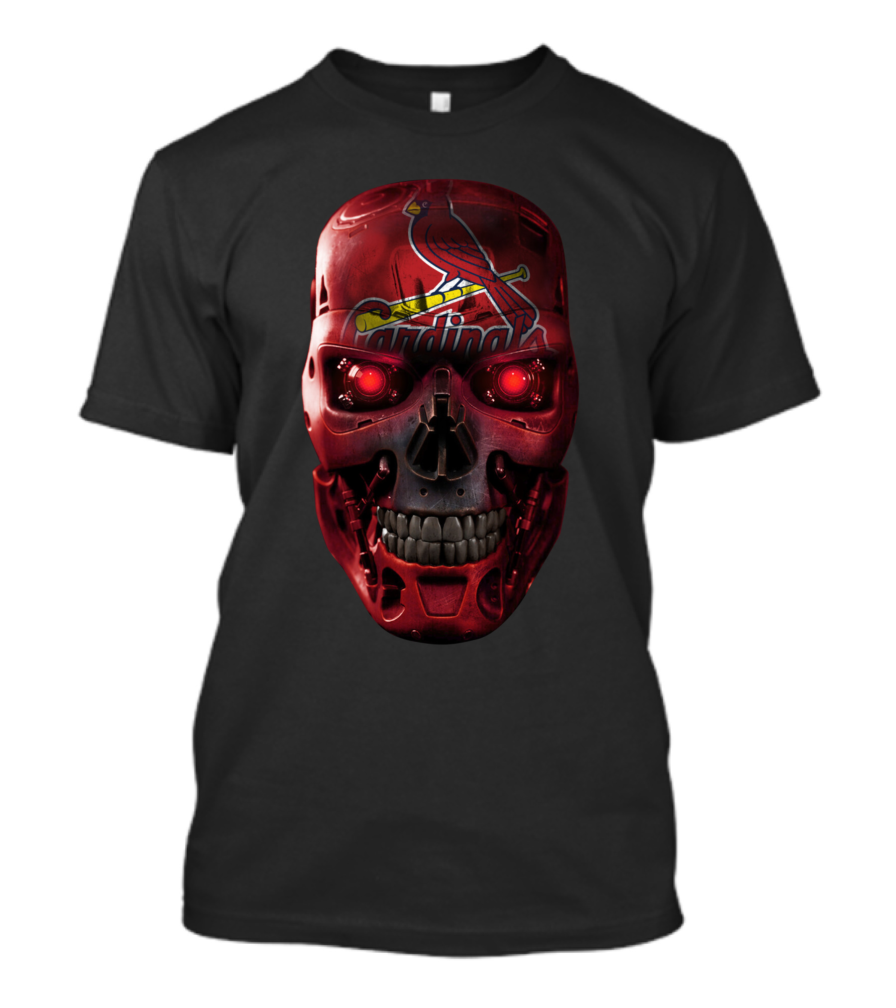Skull STL Cardinals Red Robot Head T-Shirt