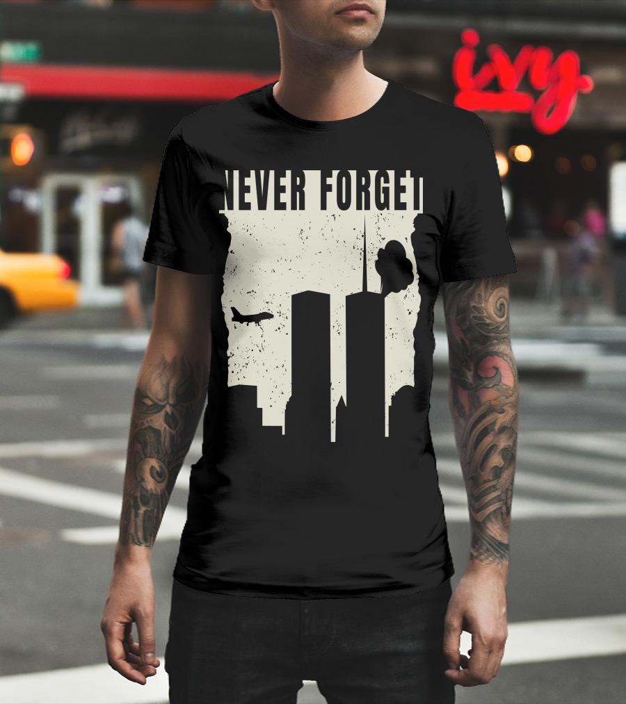 Never Forget 11Th Attacks Twin Towers Memorial T-Shirt