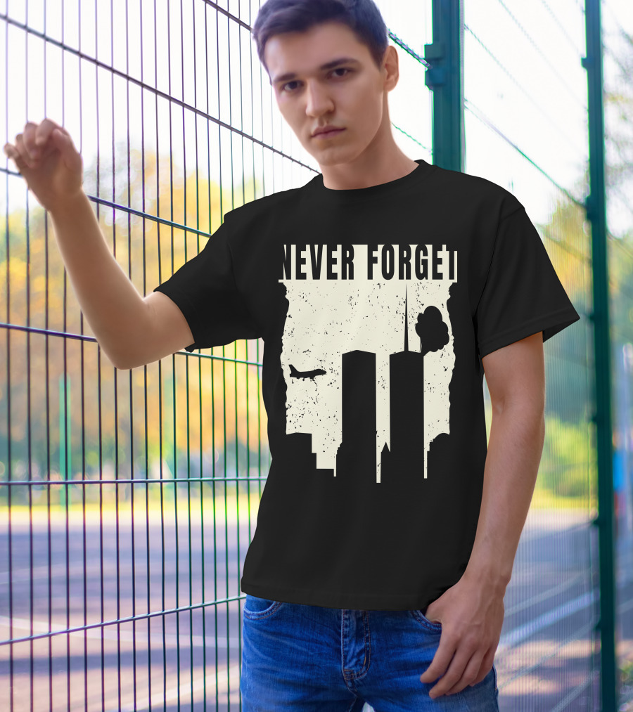 Never Forget 11Th Attacks Twin Towers Memorial T-Shirt