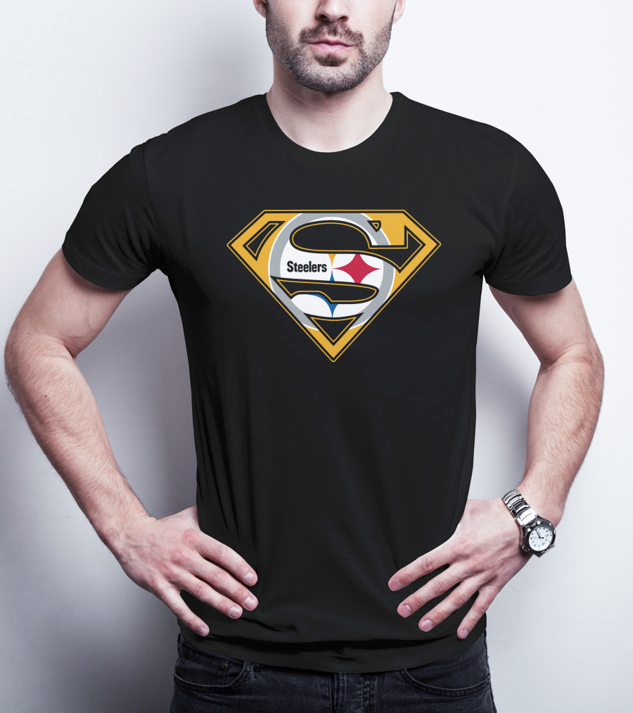 Superman Steel S Emblem With Steelers T-Shirt