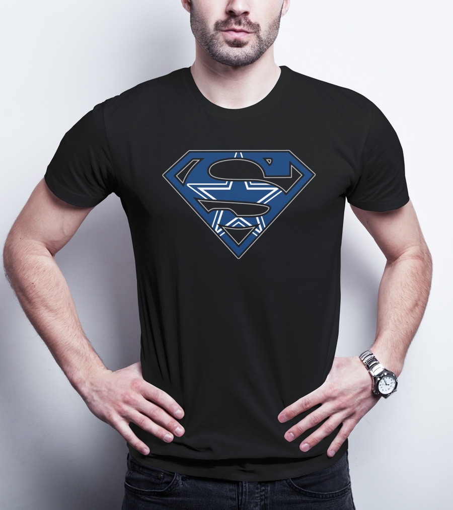 Superman Dallas Cowboys Logo Symbol Team Spirit Fusion T-Shirt