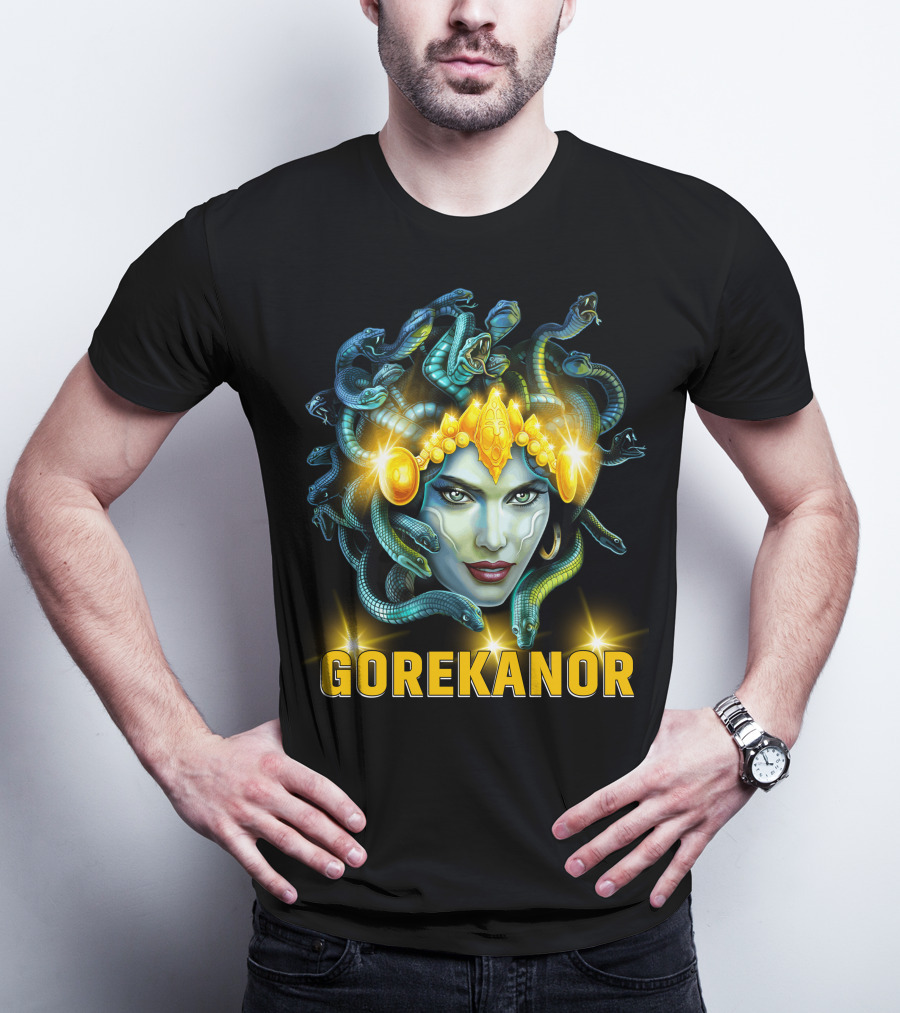 Gorekanor Medusa Snakes Mythical Crown Glamour T-Shirt