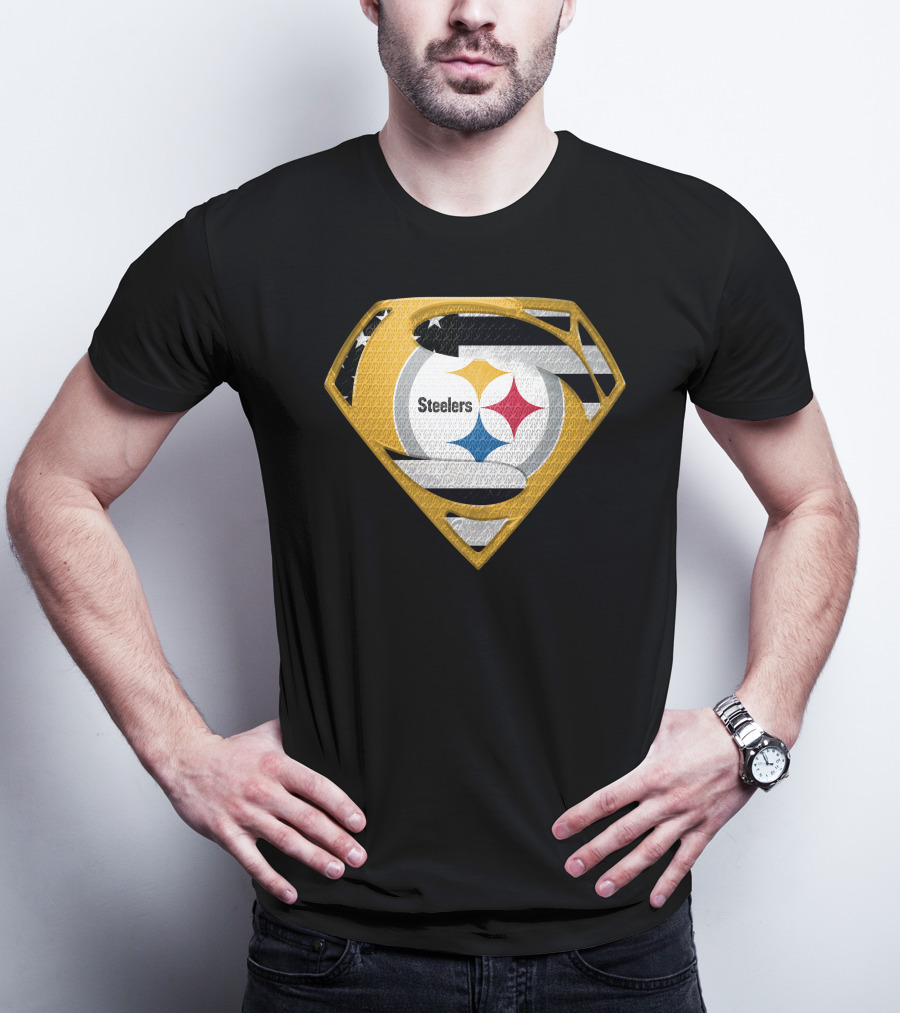 Steelers Superman Logo Shield Emblem Steelers Crest T-Shirt