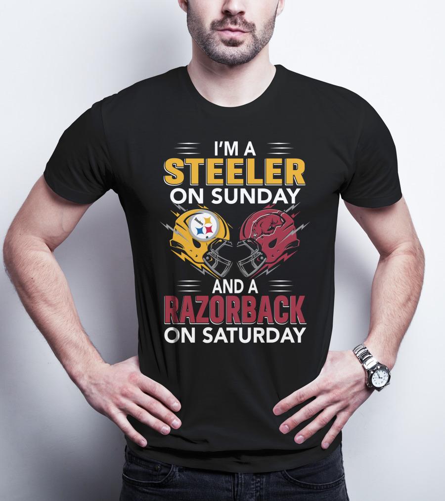 I'm A Steeler On Sunday And A Razorback On Saturday T-Shirt