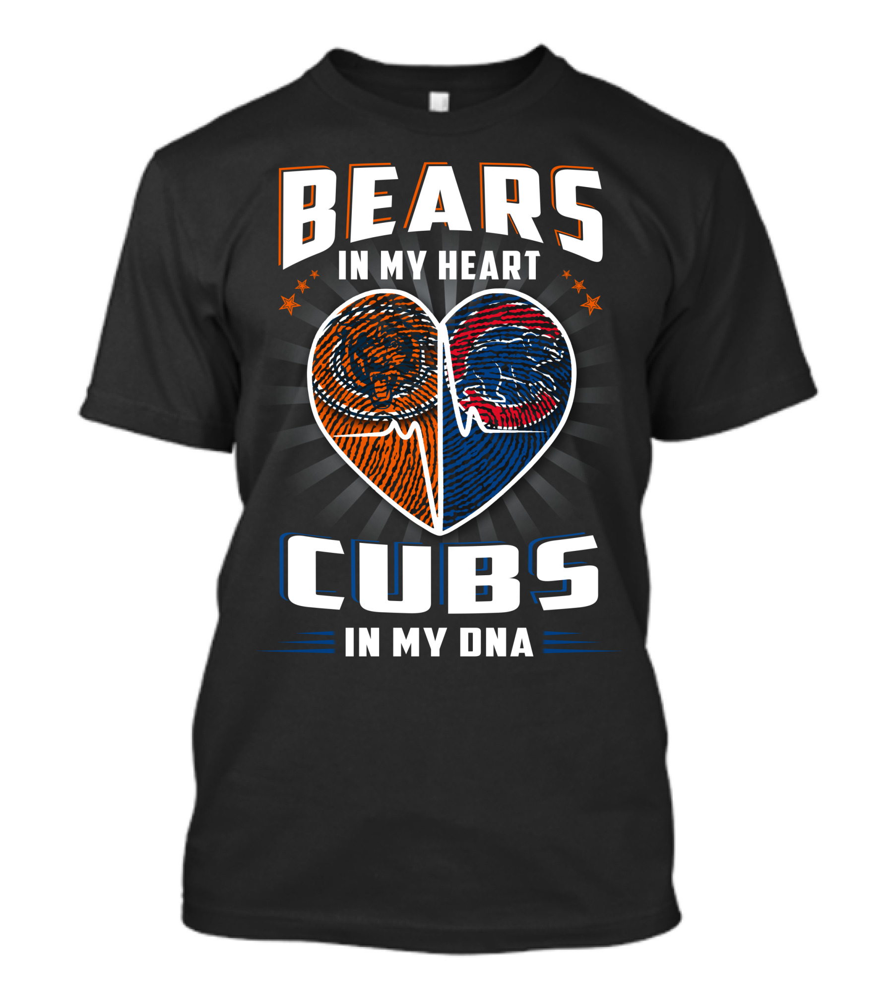 Bears In My Heart Chicago Cubs In My Dna Football Baseball Fan Spirit T-Shirt