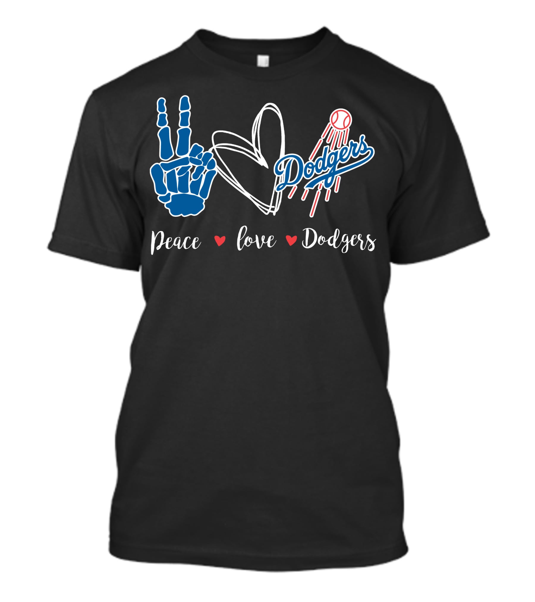 Peace Love Dodgers Dodgers T-Shirt