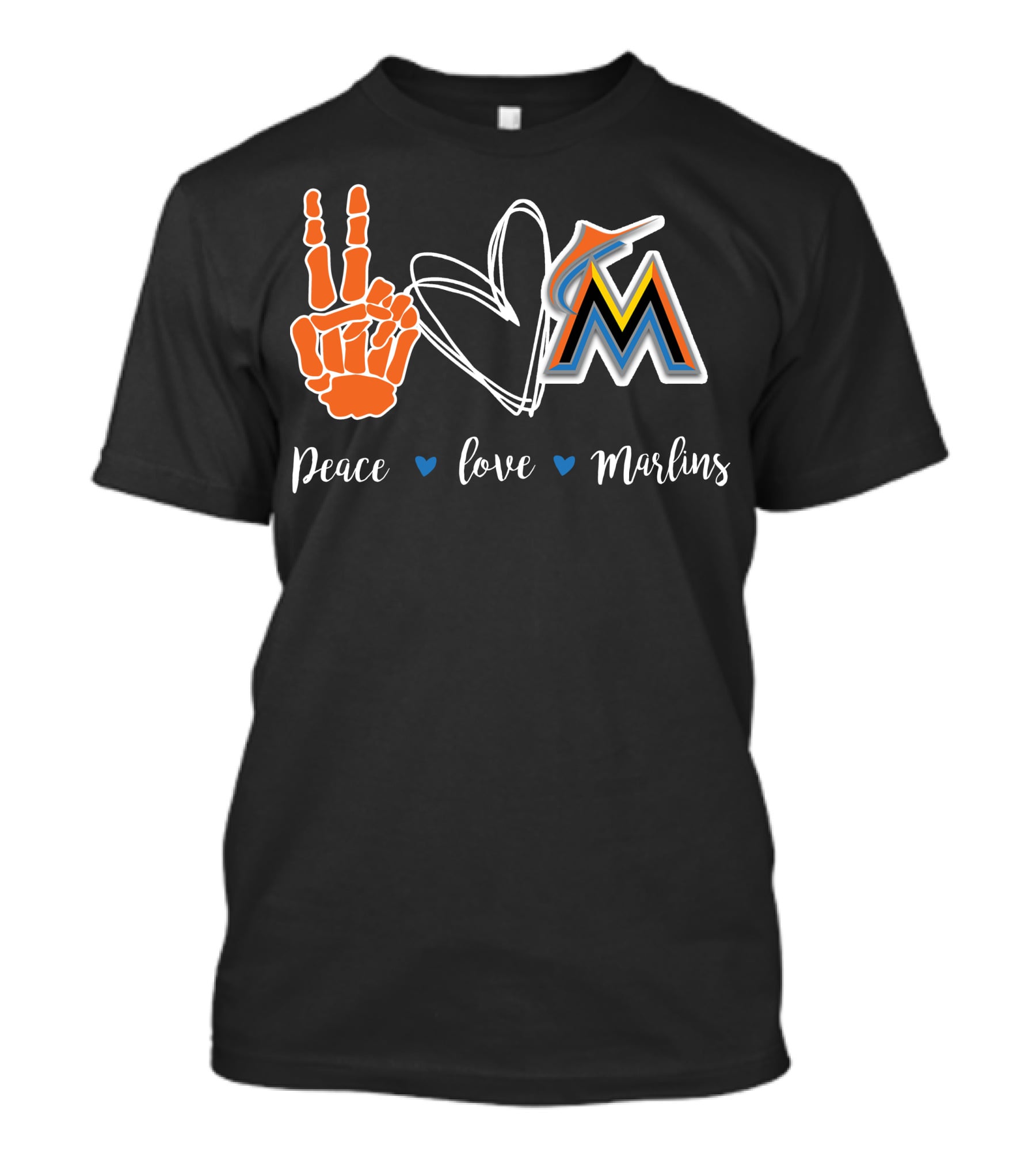 Peace Love Miami Marlins T-Shirt