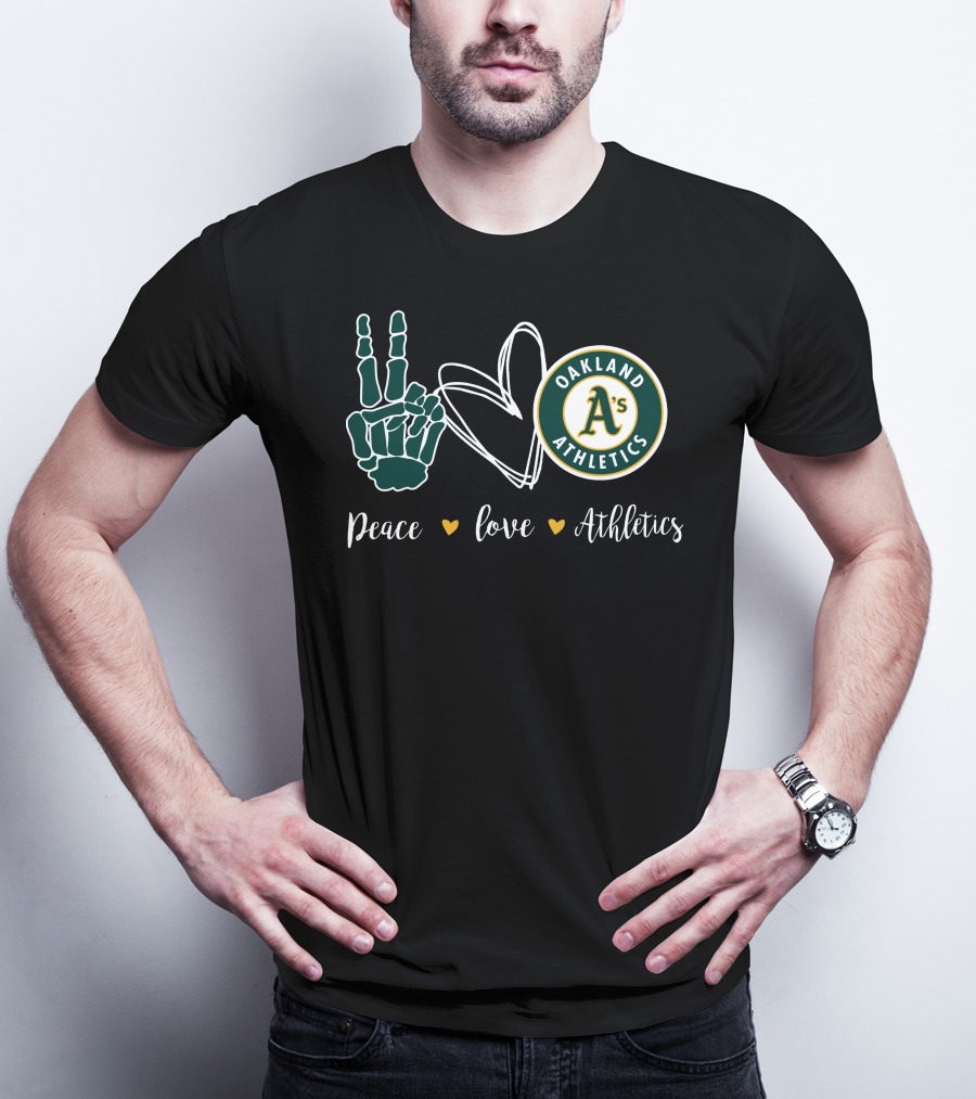 Peace Love Oakland Athletics T-Shirt