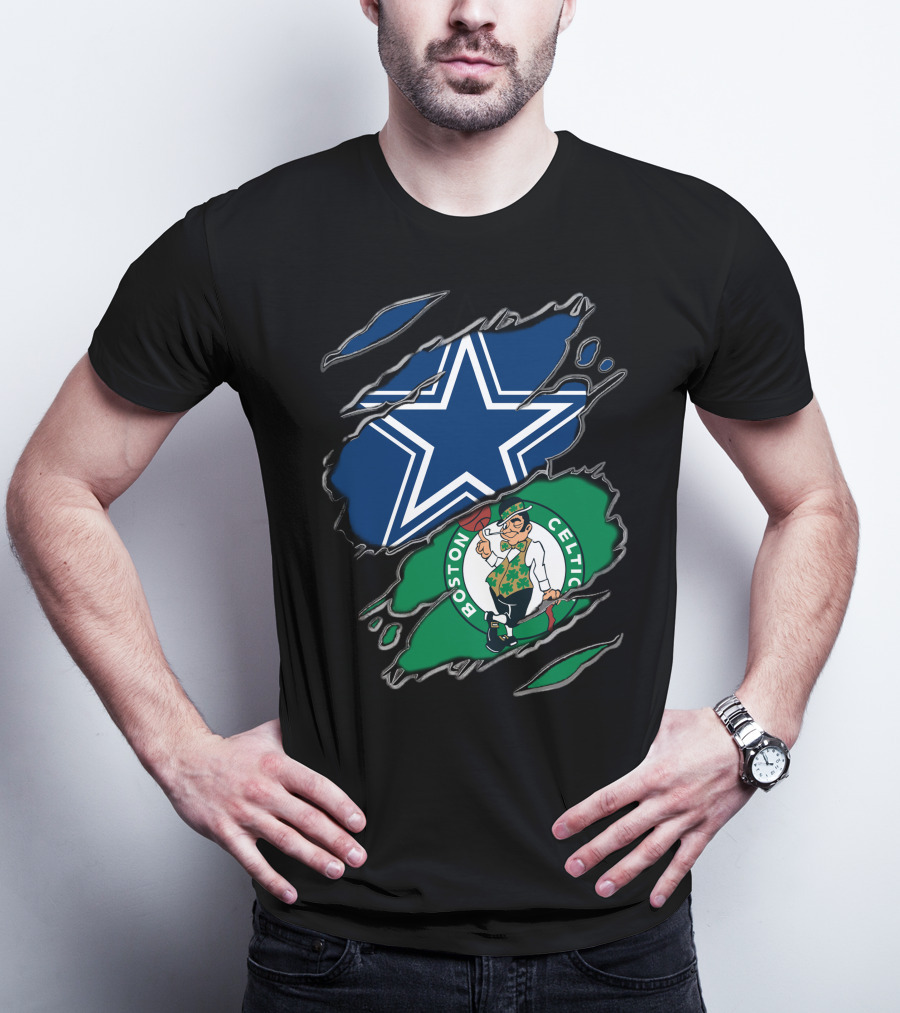 Dallas Cowboys And Boston Celtics Sports Fans Unite T-Shirt