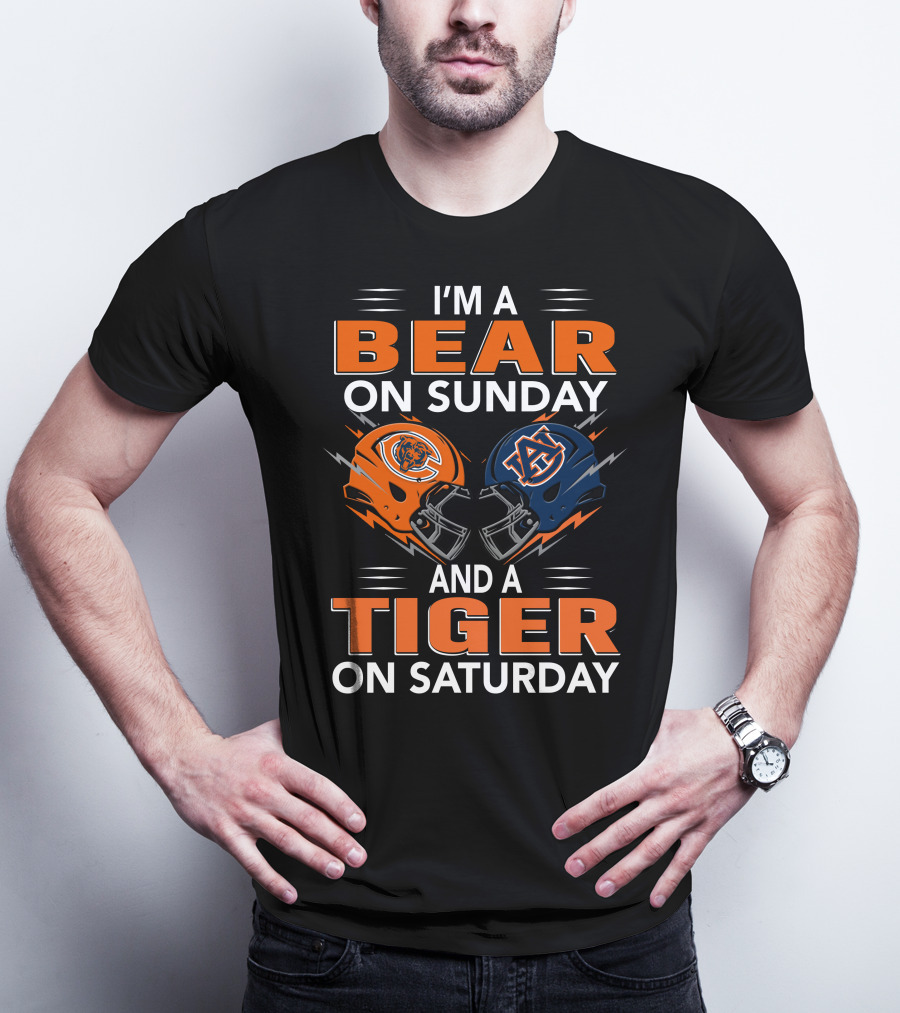 I'm A Bear On Sunday And A Tiger On Saturday Football Pride T-Shirt